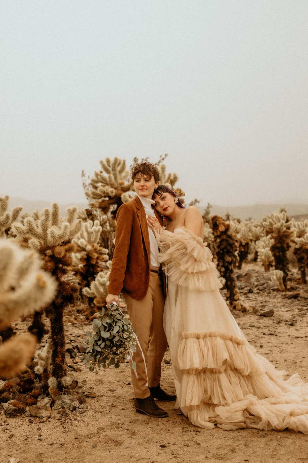 Boho Joshua Tree Cholla Garden Elopement